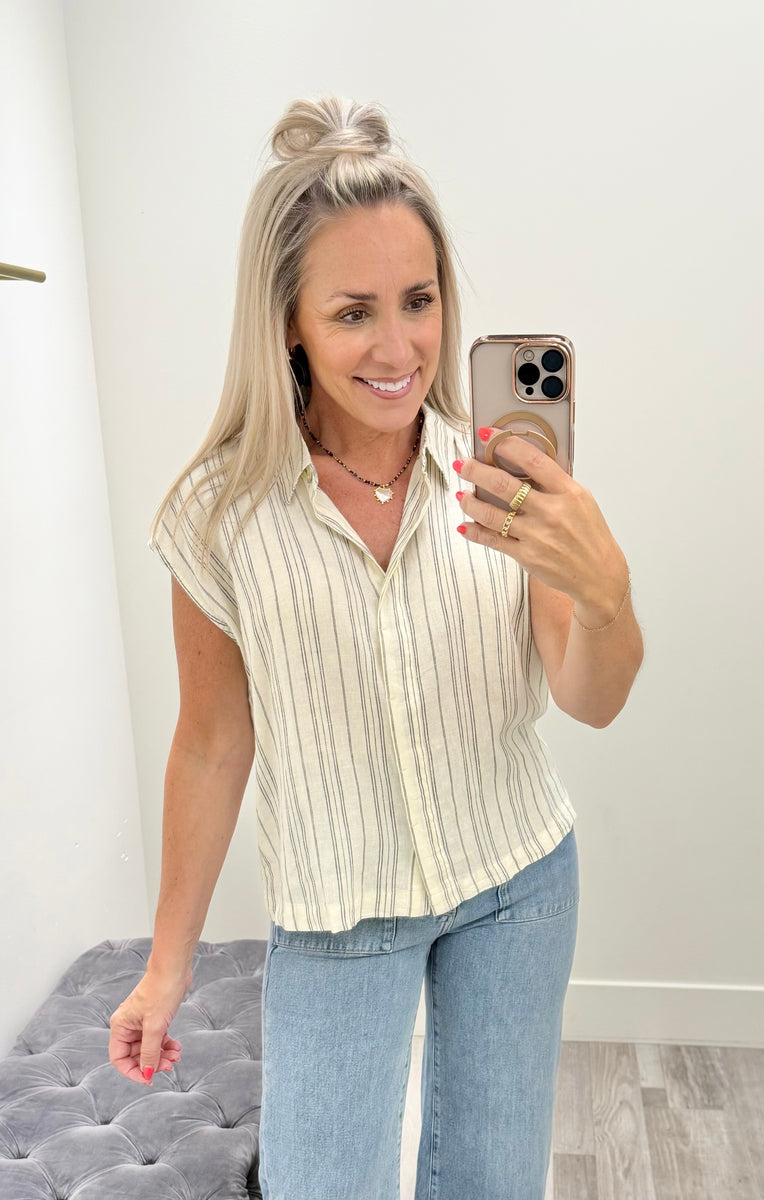 Charlotte Top Ivory Stripe – Mapel Boutique